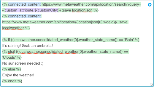 Braze Local Connected Content Variables