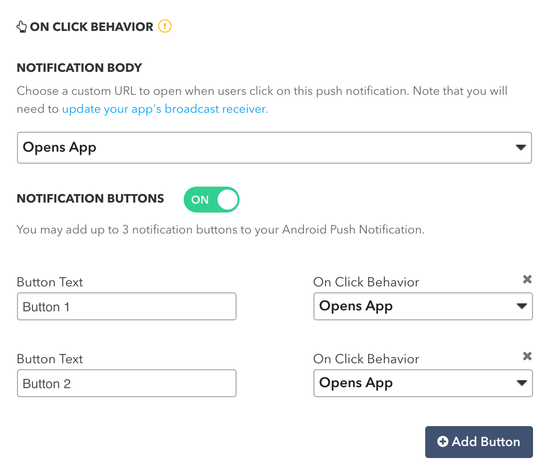 Braze Push Action Buttons
